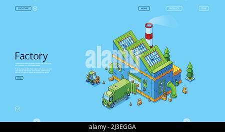 Isometric Industrial plant, factory. Vintage building. Old beer factory ...
