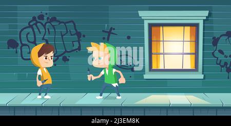 cool cartoon graffiti guy with paint spray image Stock Vector Image ...