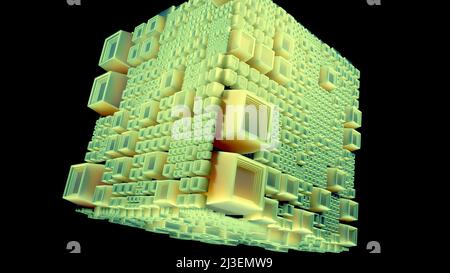 Surface of rotating squares. Design. Rotating 3d surface with squares ...
