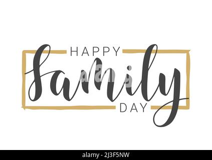 Happy Family Day calligraphy hand lettering isolated on white ...