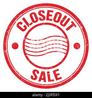 CLOSEOUT SALE text written on red dash stamp sign Stock Photo - Alamy