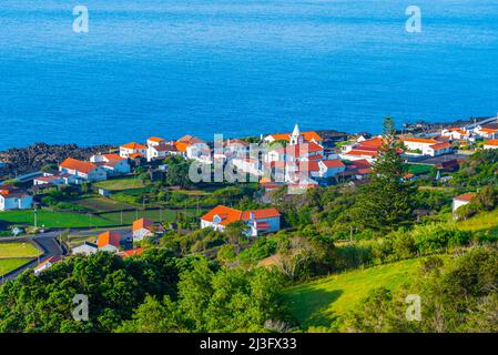 Aerial view of Santo Amaro village at Pico island in Portugal Stock ...