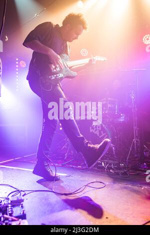 Edinburgh, Scotland. Thu 7 April 2022. Scottish band Savage Mansion ...