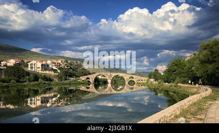 View at Arslanagic Bridge on Trebisnjica River in Trebinje, Bosnia And ...