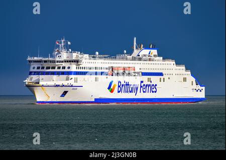 The Santander to Portsmouth Brittany ferries ferry Galicia leaving the port of Santander ...