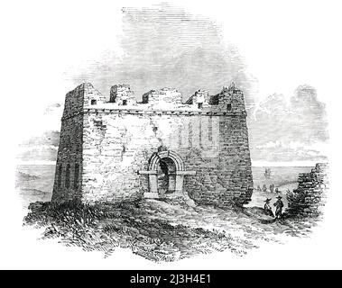 brick wall and roof of a British victorian terraced house the side ...