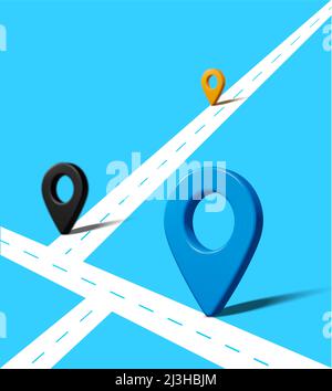 Map location pinpointer on road. 3D render Stock Photo - Alamy
