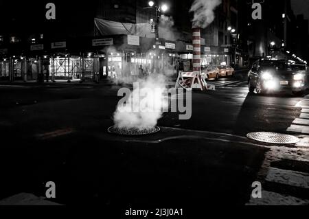 Street lighting manhole cover in Los Angeles. High voltage electricity ...
