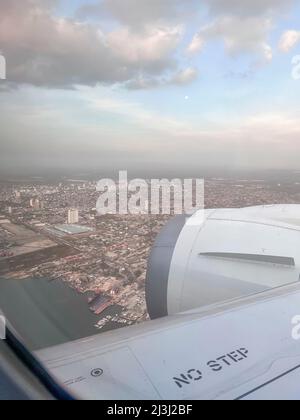 flight Colombia South America airplane wing jet clouds Stock Photo - Alamy