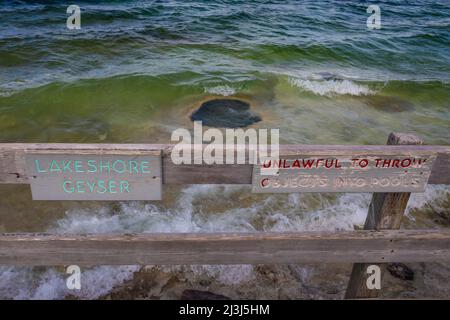 Lakeshore Geyser hot spring along Yellowstone Lake in Yellowstone ...