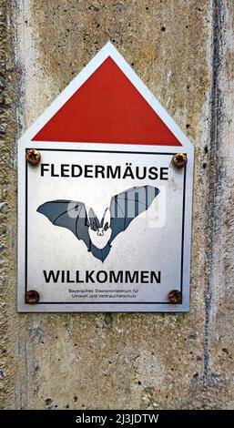 Bat roost sign Stock Photo - Alamy