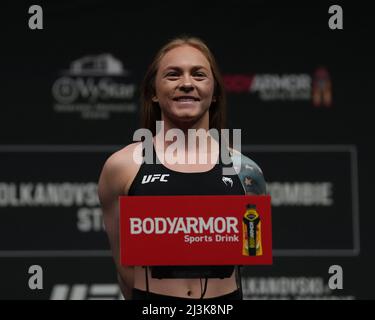 JACKSONVILLE, FL - APRIL 9: (R-L) Kay Hansen takes down Piera Rodríguez ...