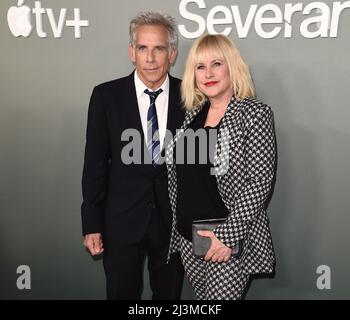 Ben Stiller and Patricia Arquette walking on the red carpet at Apple ...