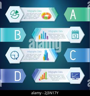 Infographic digital banners with text diagrams graphs charts icons on ...