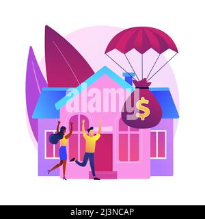 Mortgage relief program abstract concept vector illustration. Reduce or ...