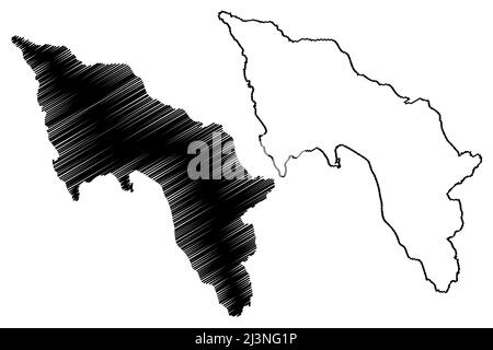 Sandoy island (Kingdom of Denmark, Faroe Islands) map vector ...