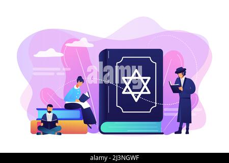 Torah reading isolated cartoon vector illustration. Jewish people ...