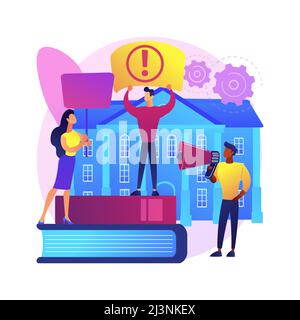 Student activism abstract concept vector illustration. Campus activism ...
