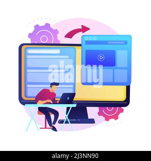 Microsite development abstract concept vector illustration. Microsite web development, small ...