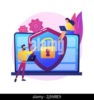 Cyber security risk management abstract concept vector illustration ...