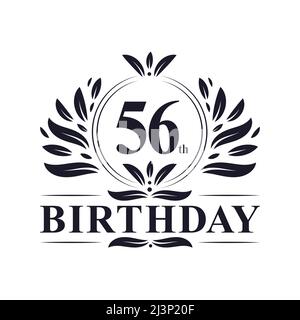 56th Birthday Design, luxurious golden color 56 years Birthday ...