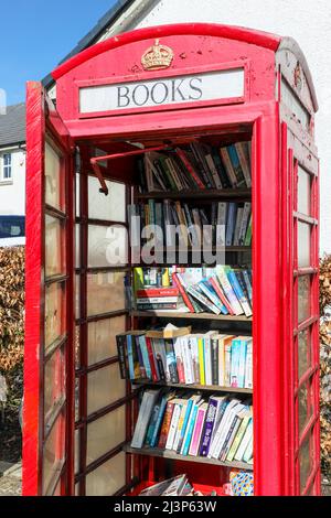 Old disused traditional GPO red telephone box now converted to a ...