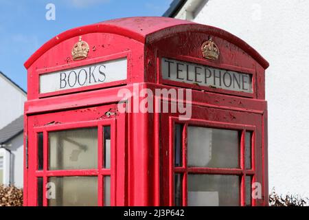 Old disused traditional GPO red telephone box now converted to a ...