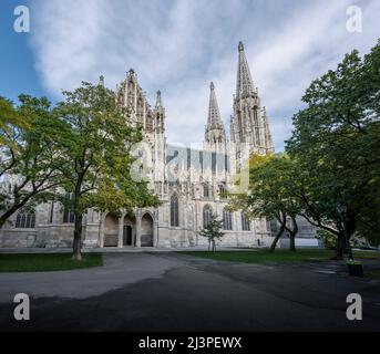 Austria, Vienna, Votive church (Votivkirche), Neo-Gothic style, built ...