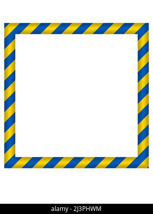 Stand with Ukraine: frame made of Ukrainian flag stripes over white ...