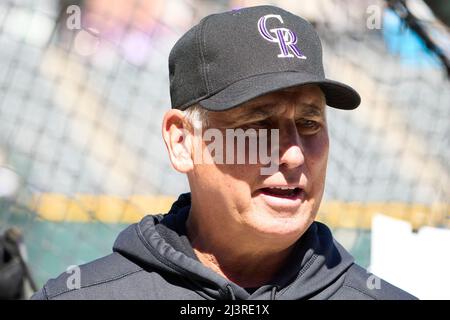 Denver CO, USA. 8th Apr, 2022. Los Angele pitcher Kyle Freeman (21 ...