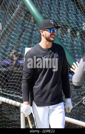 Colorado Rockies left fielder Kris Bryant (23) in the first inning of a ...