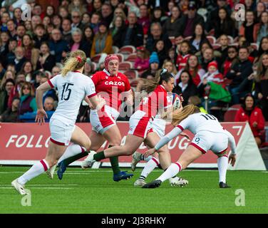Wales' Kayleigh Powell during the Women's Rugby World Cup 2025 pool B ...