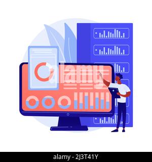 Statistics dashboard isolated cartoon vector illustration. Reporting ...