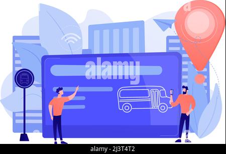 Public transport travel pass card abstract concept vector illustration ...