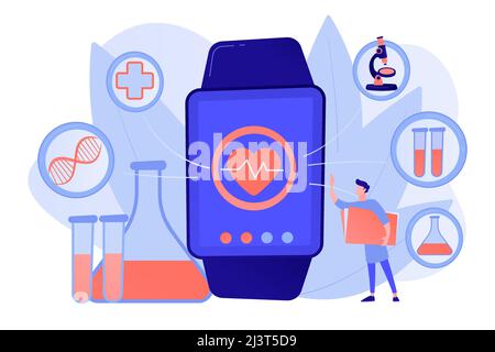 Doctor and smartwatch with heart and medical icons. Smartwatch health ...