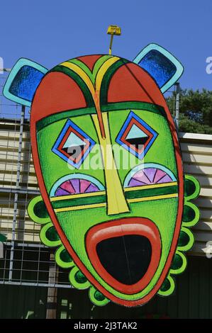 funny masks in Africa style Stock Photo - Alamy
