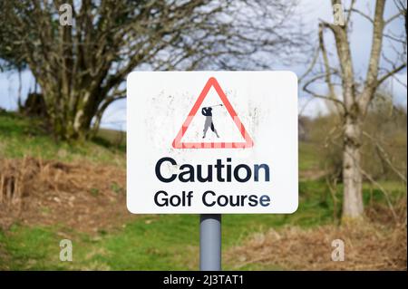Beware of Golf Balls Sign Caution and Warning Danger Stock Photo - Alamy