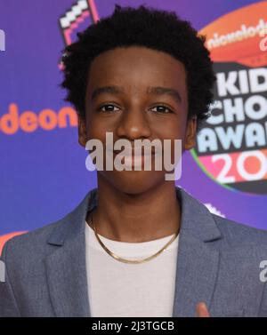 Jahzir Bruno arrives at the Kids Choice Awards on Saturday, April 9 ...