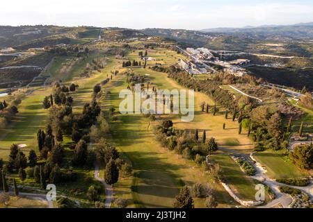 Aerial view of the Minthis Hills golf course, Tsada, Paphos, Cyprus ...