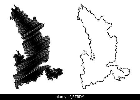 Sarvisalo island (Republic of Finland) map vector illustration ...