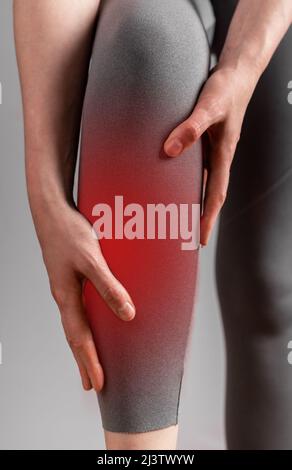 Human shin leg closeup. Body with skin problem. Infectious disease ...