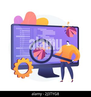 Software testing Programmer magnifier looking for defects in programme ...