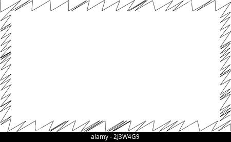 Scribble, sketch lines rectangle plane. Squiggly, zig-zag, criss-cross ...
