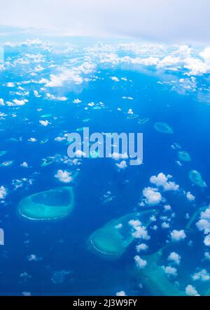 Aerial view of Maldives archipelago Meemu Atoll -Meemu Atoll is an ...