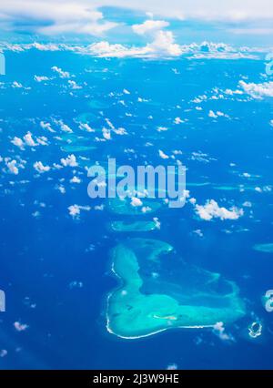 Aerial view of Maldives archipelago Raa Atoll -Raa Atoll is an ...
