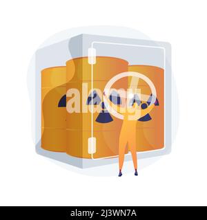 Safe storage of waste isolated concept vector illustration. Chemical ...
