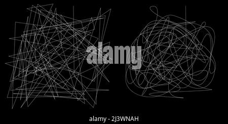 Matching pair of edgy, geometric, angular and rounded, squiggly ...