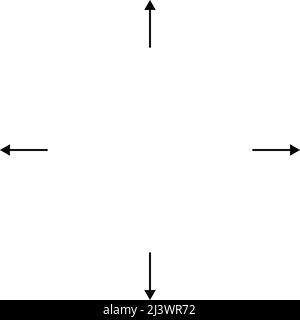 Outspreading, radial, radiating arrows. Diffusion, extension, spread ...