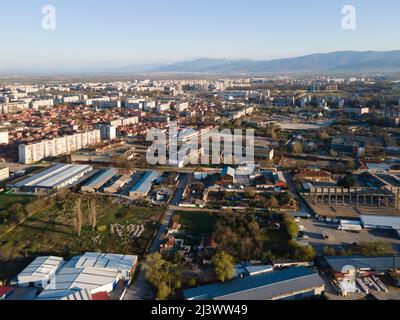 Sunset Aerial view of Stolipinovo ghetto neighborhood in City of ...