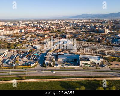 Sunset Aerial view of Stolipinovo ghetto neighborhood in City of ...